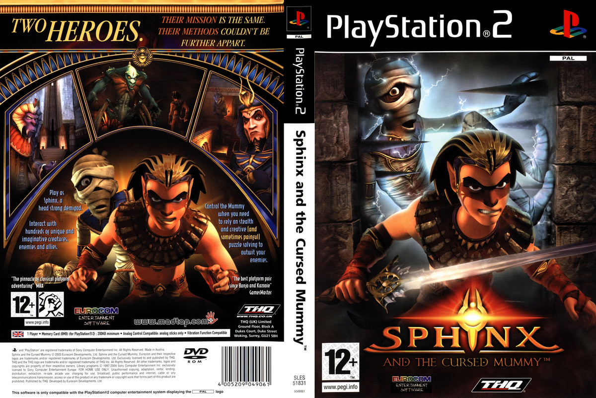 Playstation 2 Sphinx And The Cursed Mummy CIB